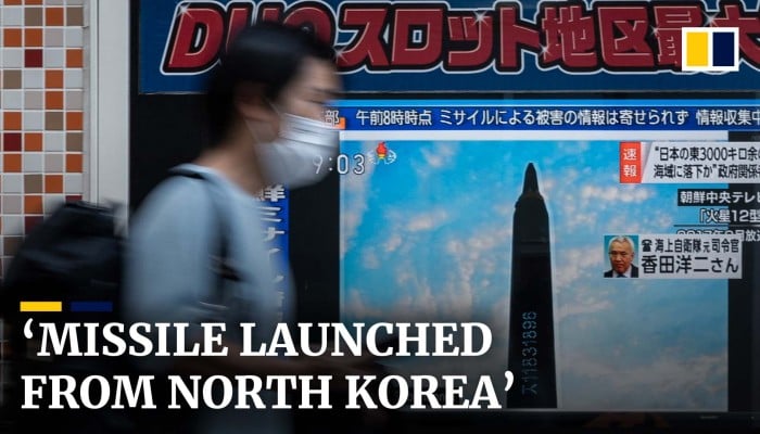 Terrifying moments for Japan train passengers as North Korea missile launch triggers alerts ...